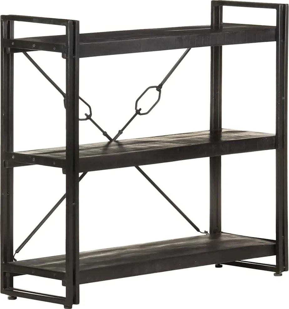 Knihovna se 3 policemi 90 x 30 x 80 cm masivní mangovník 320627