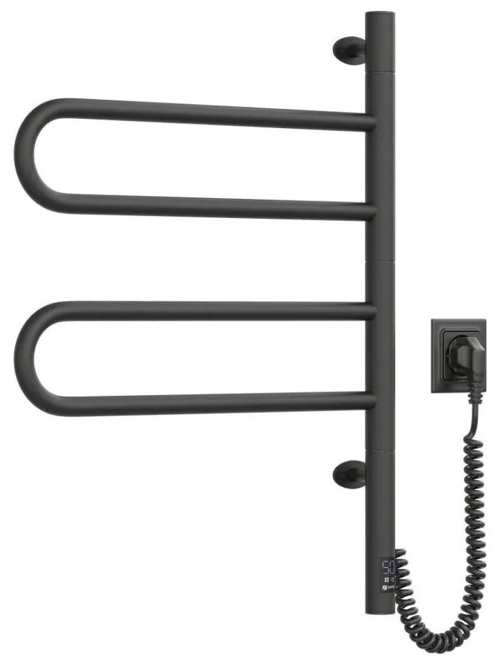 Navin Elektrický otočný sušák na ručníky s term. FOUETTE 128W/230V 64,6 cm IP44 černá 12-212033-4860