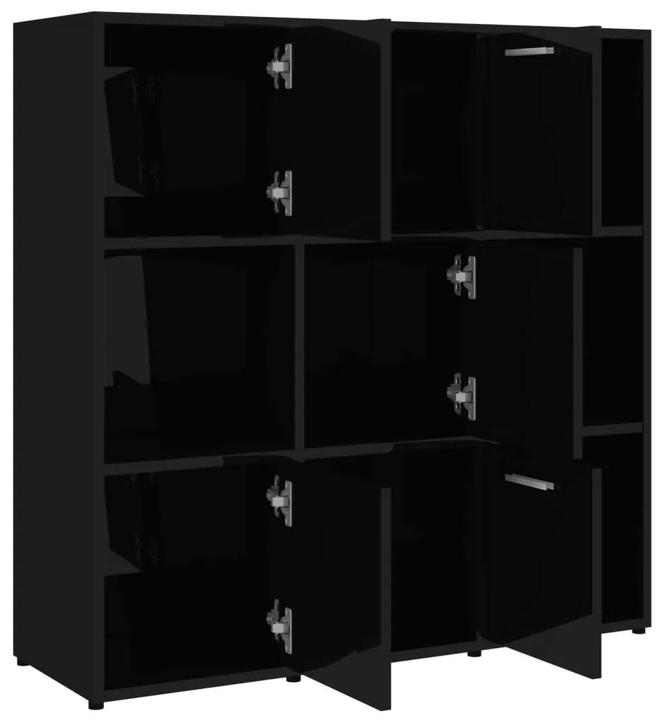 Knihovna Oven - černá s vysokým leskem | 90x30x90 cm