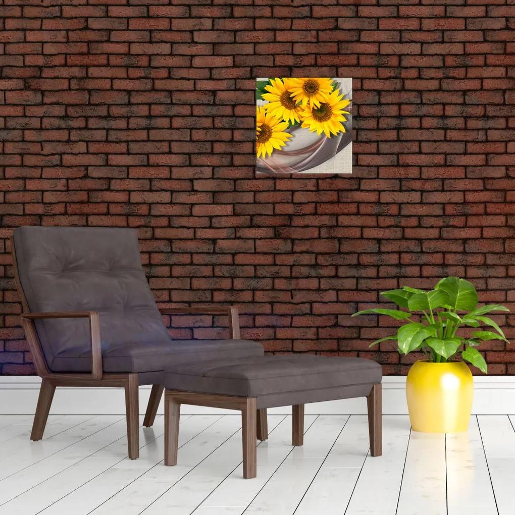 Obraz - Zářící květy slunečnic (30x30 cm)