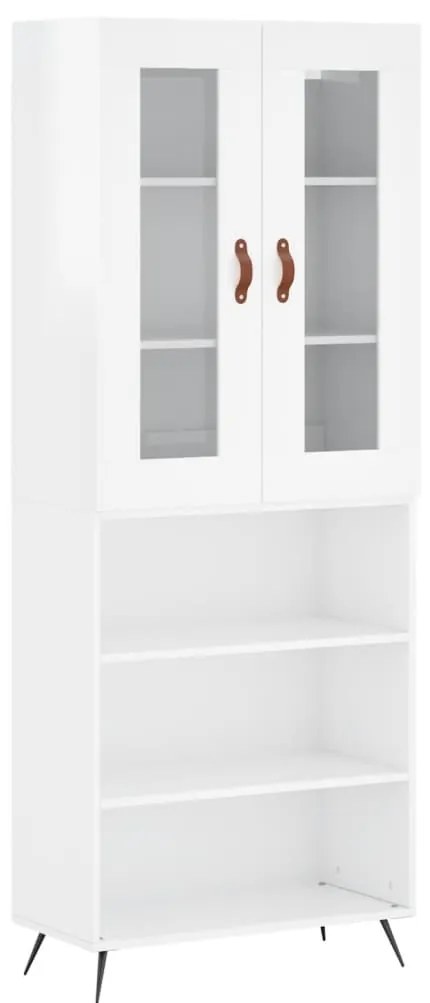 Skříň highboard lesklá bílá 69,5 x 34 x 180 cm kompozitní dřevo,  3198699