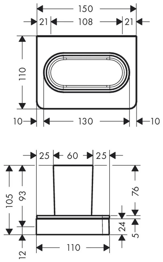 Axor Universal - nádobka na ústní hygienu, chrom 42834000