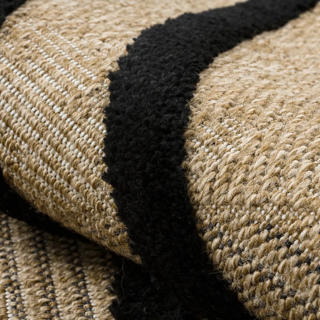 Dywany Łuszczów, Kusový koberec Spark 0688 beige/black, 160x220, béžová, chodba / předsíň