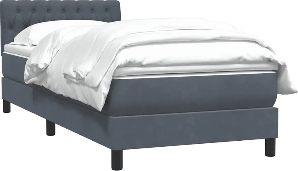 Box spring postel s matrací tmavě šedá 80x220 cm samet 3316522