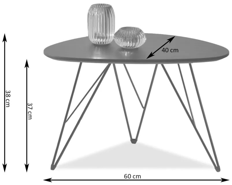 Designový konferenční stolek 60 ALIRIO - bílý mramor / černý