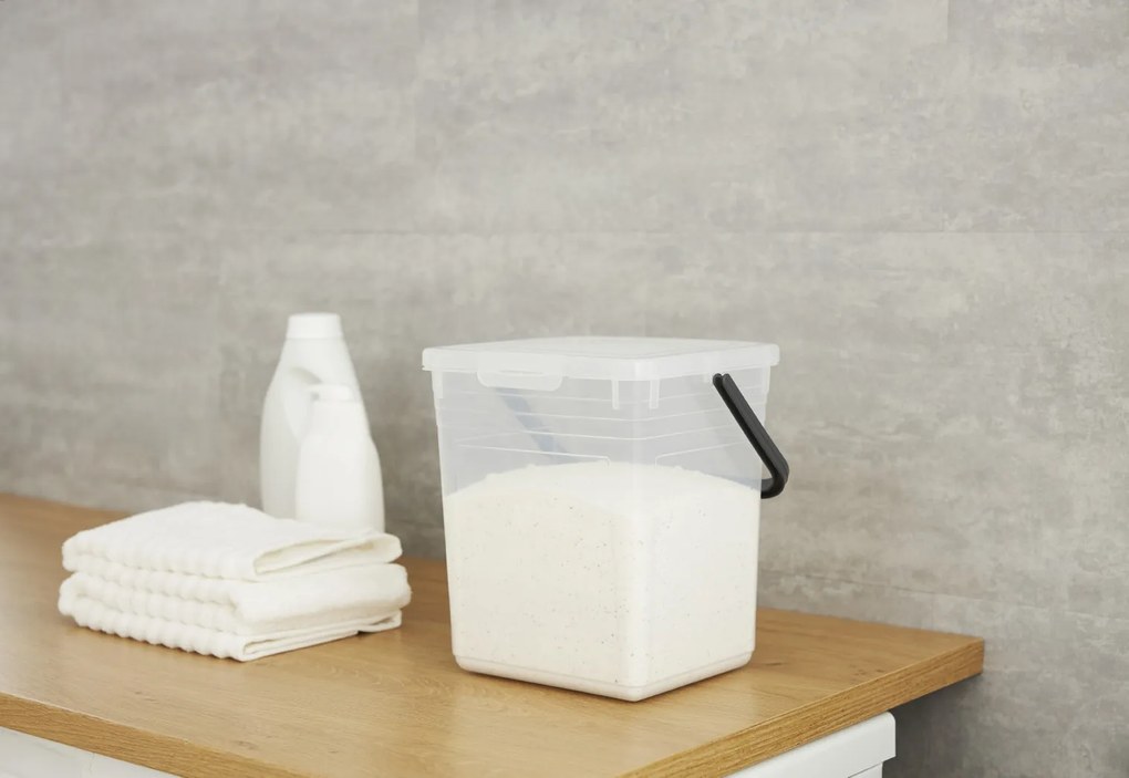 Rotho Nádoba na prací prášek, granule nebo bioodpad – 9 l DETERGENT Transparentní