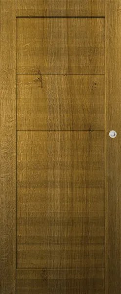 posuvné interiérové dveře do pouzdra SANTIAGO plné, model 1 Průchozí rozměr: 70 x 197 cm, Orientace dveří: Levé dveře, Dekor: Ořech columbia