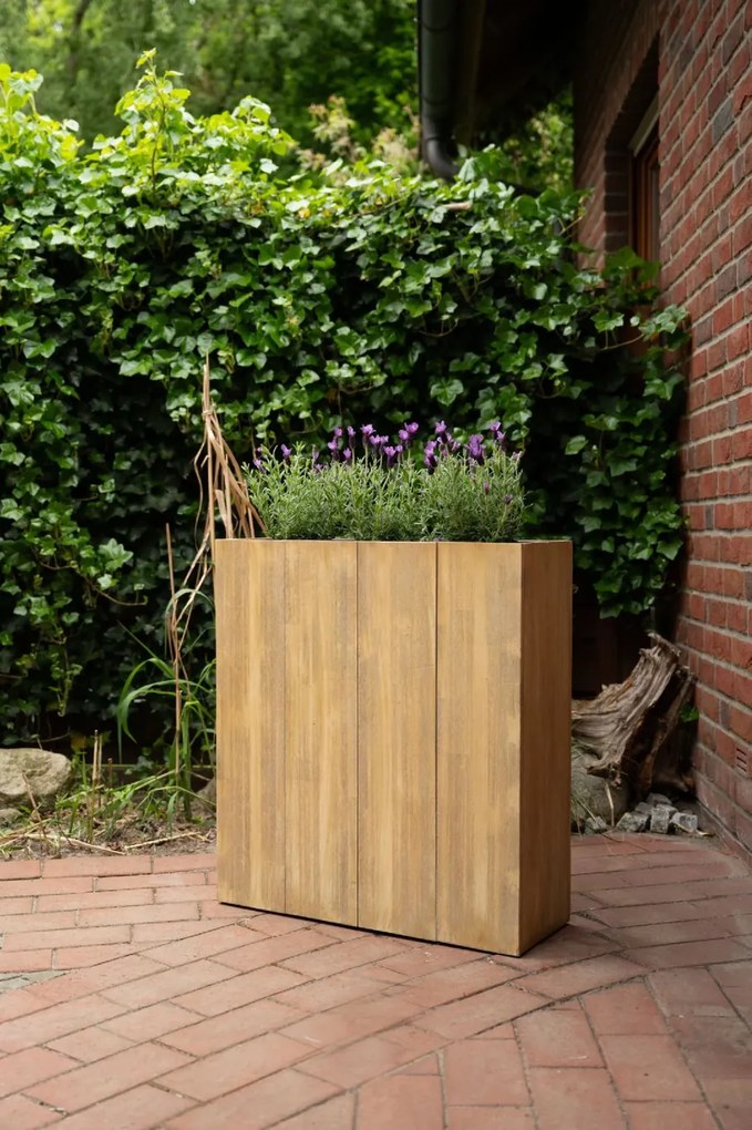 Dřevěný květináč ELEMENTO, šířka 64 cm, dřevo, světle hnědý