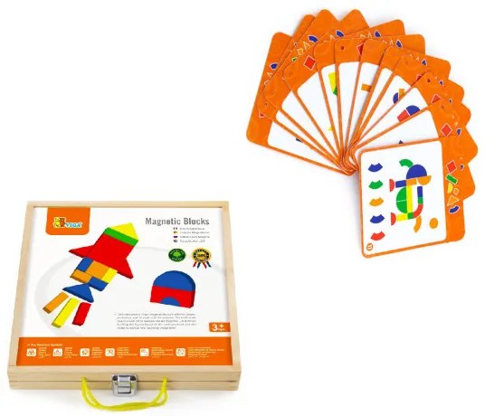 Dřevěná magnetická skládačka Viga 59687 42 dílů