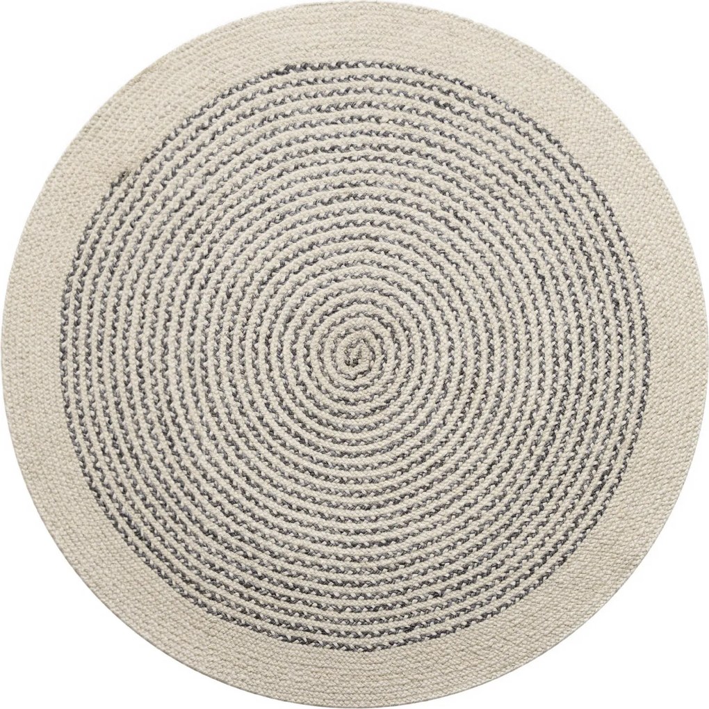 Diamond Carpets India, Ručně vázaný kusový koberec Orba J-49 Natural kruh, 300x300 (průměr) kruh, bílá, chodba / předsíň