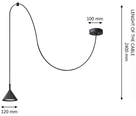 Lustr na lanku ETNA LONG 1xGX53/15W/230V černá