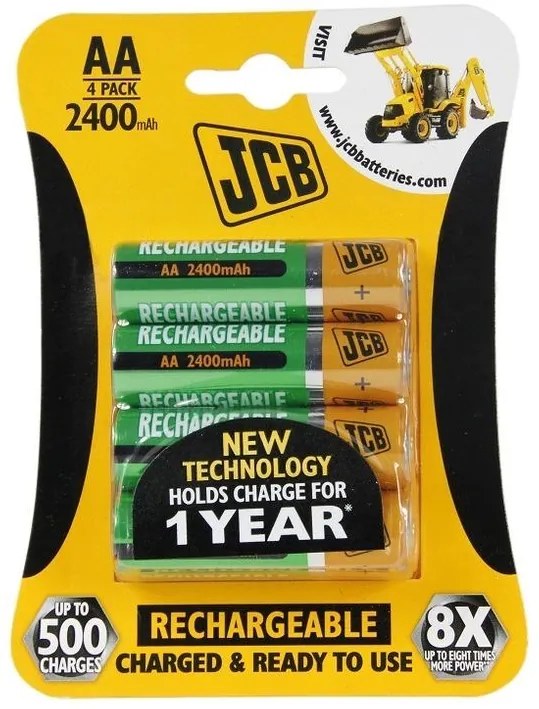 Baterie AA/HR6 2400mAh JCB RTU 4ks (blistr)