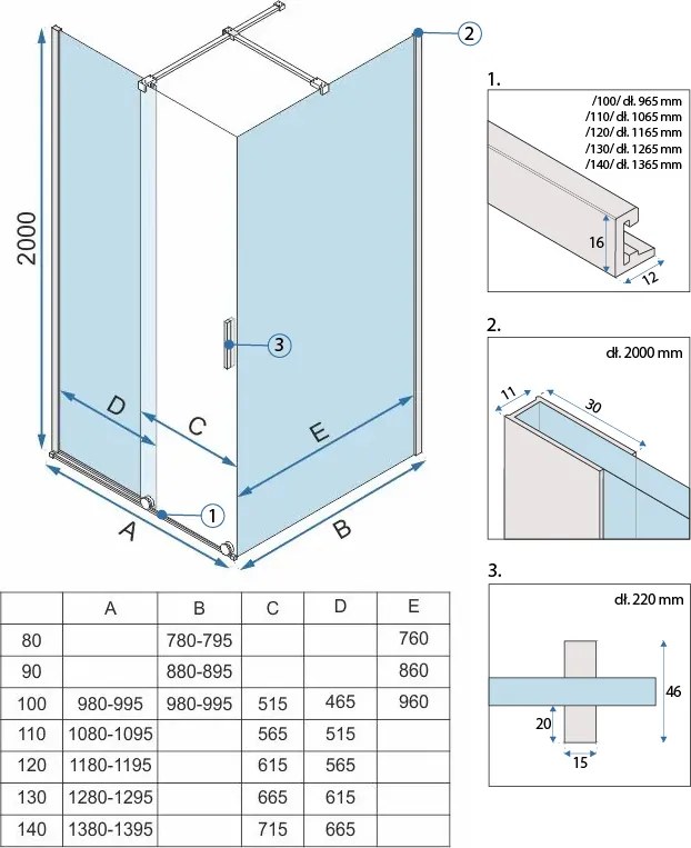 Rea Montana, sprchová kabina s posuvnými dveřmi 120x80cm, 6mm čiré sklo, zlatý matný profil, KPL-K2512