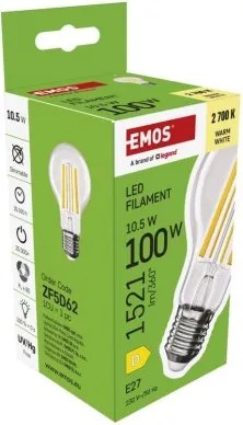 Emos lighting LED žárovka Filament A60 / E27 / 10,5 W (100 W) / 1521 lm / teplá bílá 1525743206