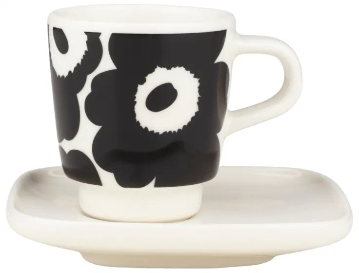 Šálek na espresso s podšálkem Oiva Unikko 0,05l, černý