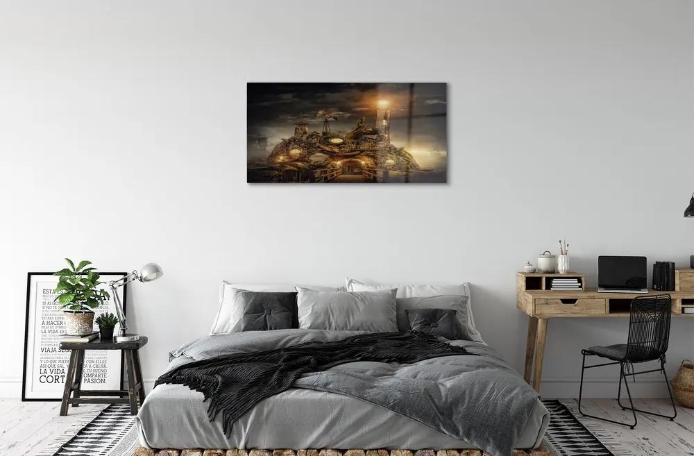 Obraz na skle Lucerna mraky plavidel 100x50 cm