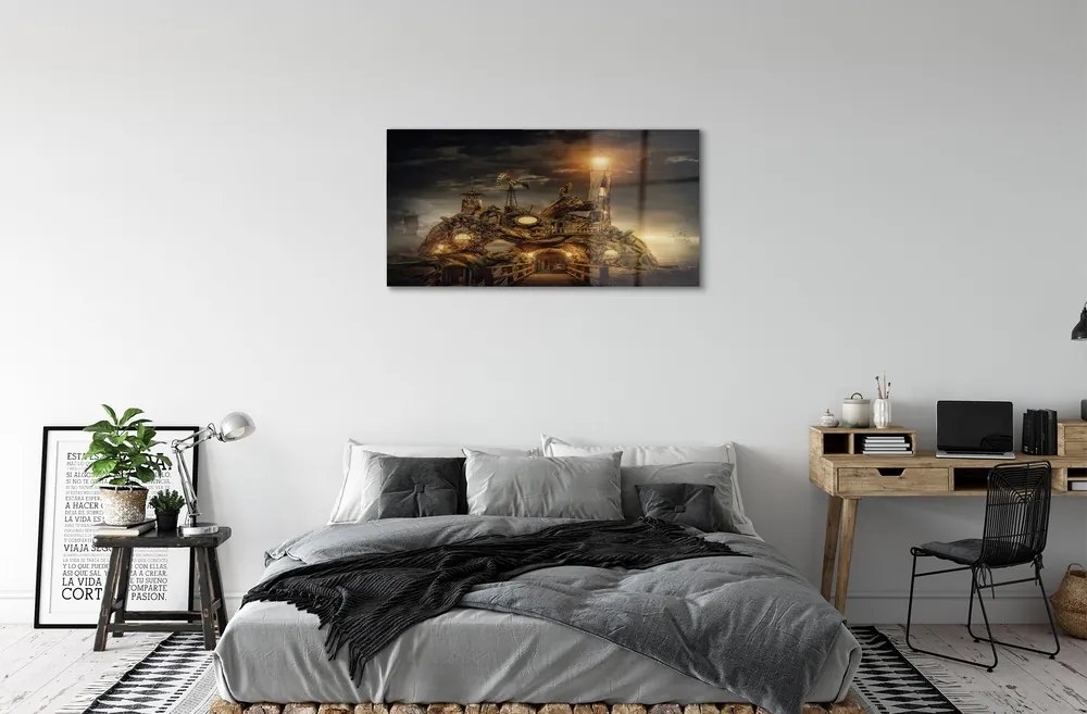 Obraz na skle Lucerna mraky plavidel 120x60 cm