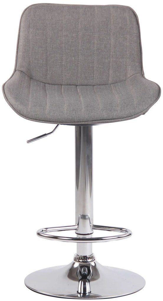 Barová židle Haugo - látkové čalounění - chromovaný rám | světle šedá