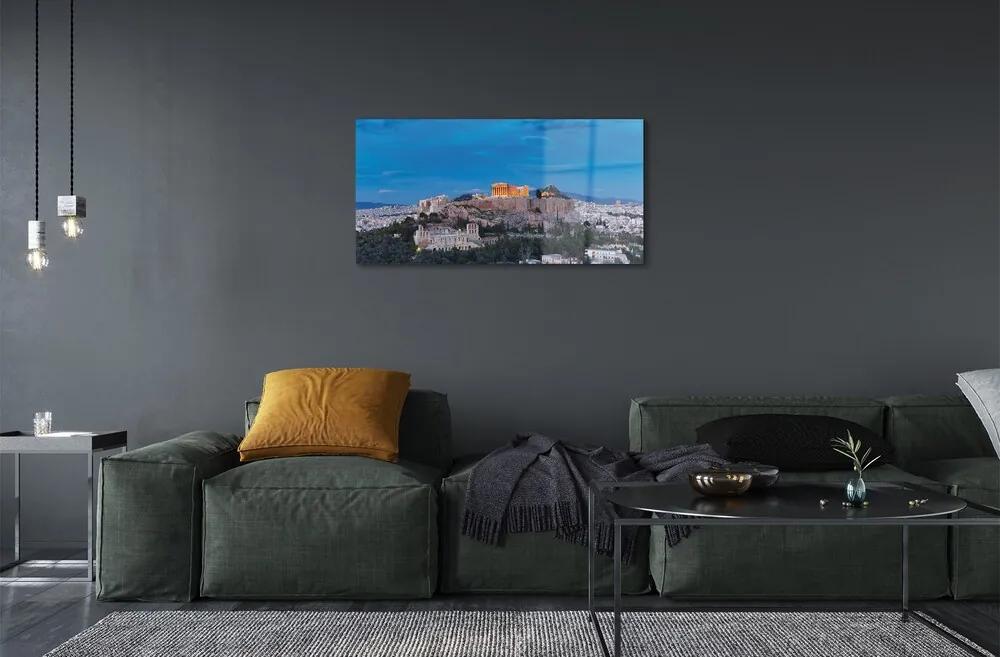 Obraz na skle Řecko Panorama v Aténách 100x50 cm