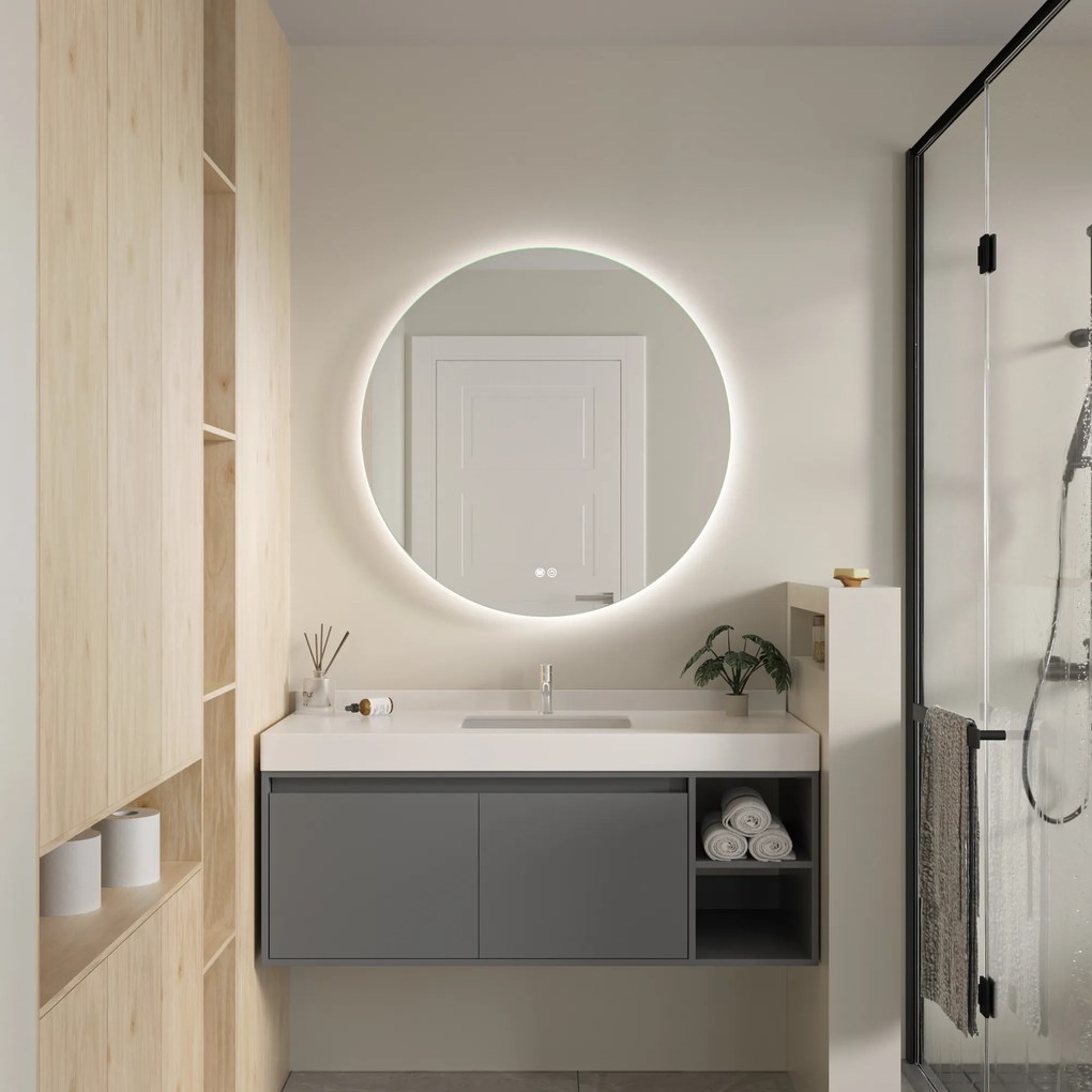 Erga Sofia, kulaté LED zrcadlo 90cm, 2070 lm, 3 barvy světla, ERG-V01-207-9090