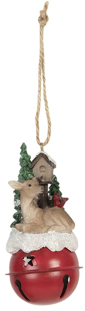 Závěsná dekorace srnečka na rolničce - 5*5*10 cm
