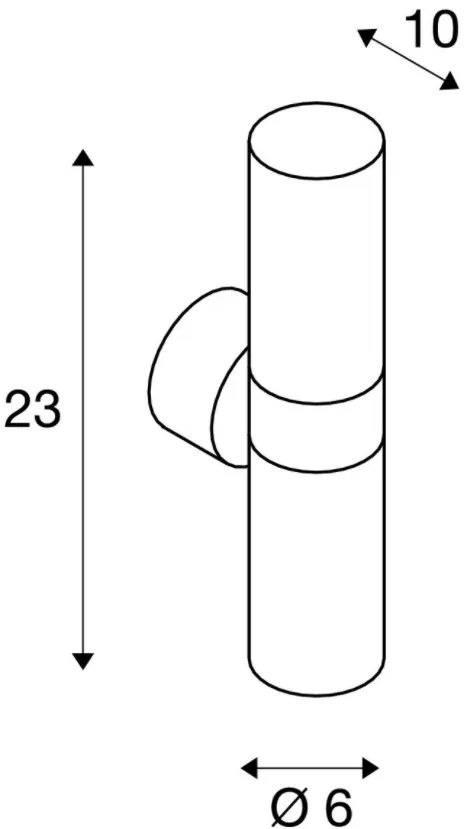 SLV 228775 Astina, trubkové svítidlo pro svícení nahoru a dolu, 2x11W GU10, antracit, výška 23cm, IP44