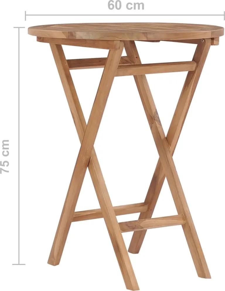 vidaXL Skládací zahradní stolek 60 cm masivní teakové dřevo [48993]