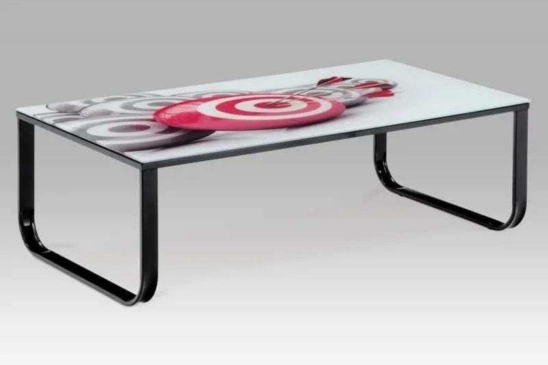 Výprodej (CT-1010) Konferenční stolek s potiskem "šíp" / černá
