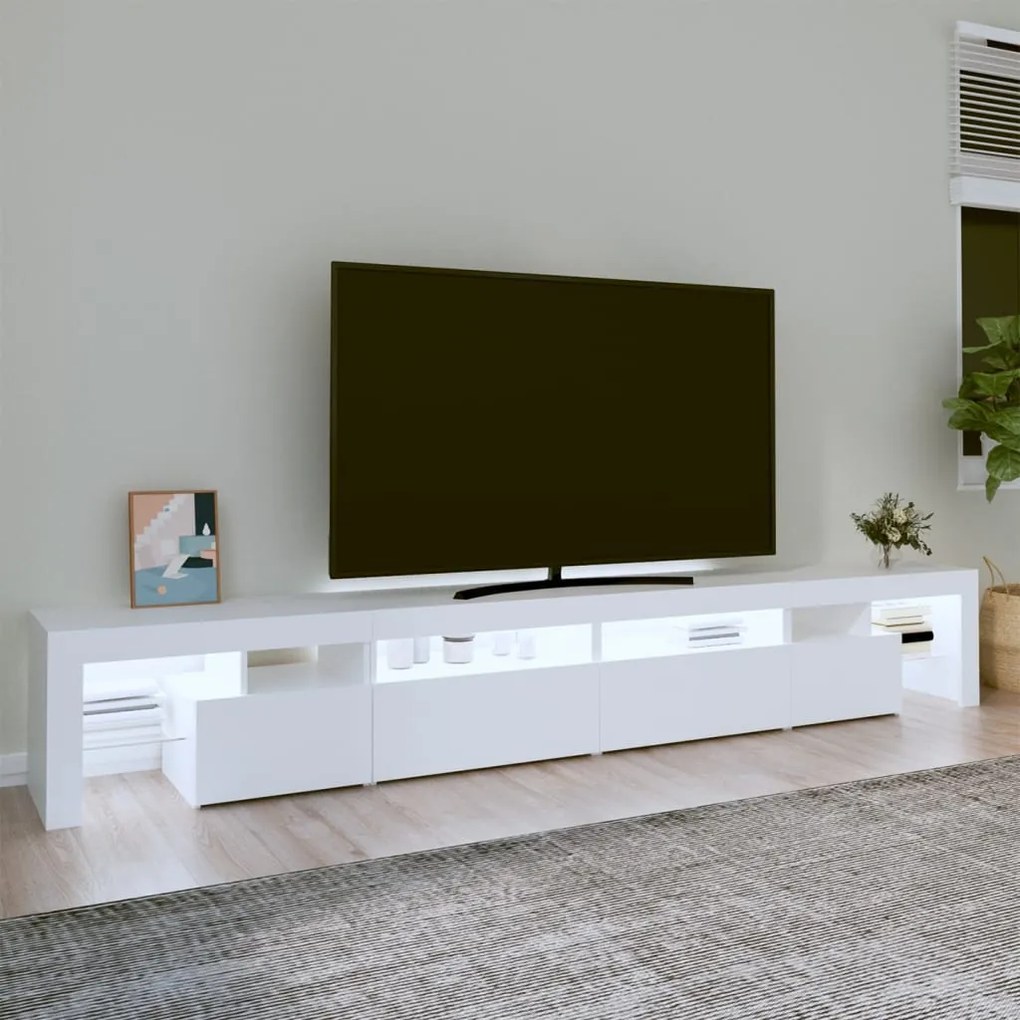 TV skříňka s LED osvětlením bílá 260x36,5x40 cm 3152818