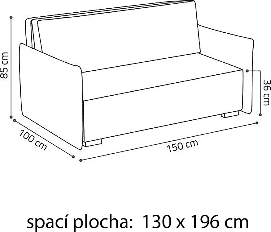 Pohovka VIVA III GLOW | 150 cm | rozkládací + úložný prostor | VÝBĚR TKANIN