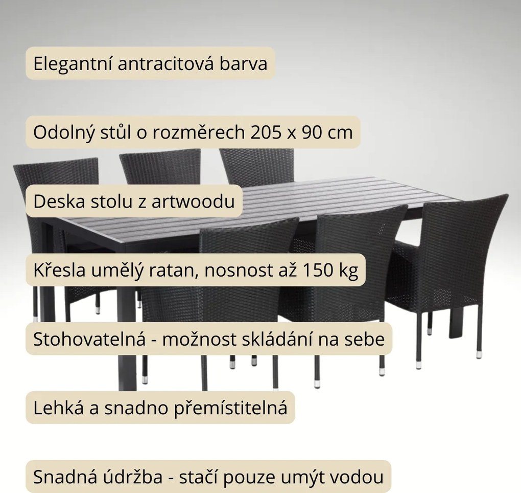 Vikio Zahradní jídelní set pro 6 osob DT252