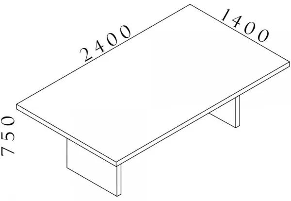 Jednací stůl Lineart 240 x 140 cm / Tmavý jilm