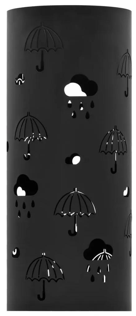 vidaXL Stojan na deštníky Umbrellas ocelový černý
