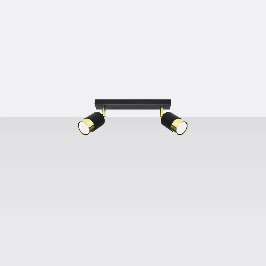 Sollux Lighting Stropní svítidlo NERO 2 černé/zlaté