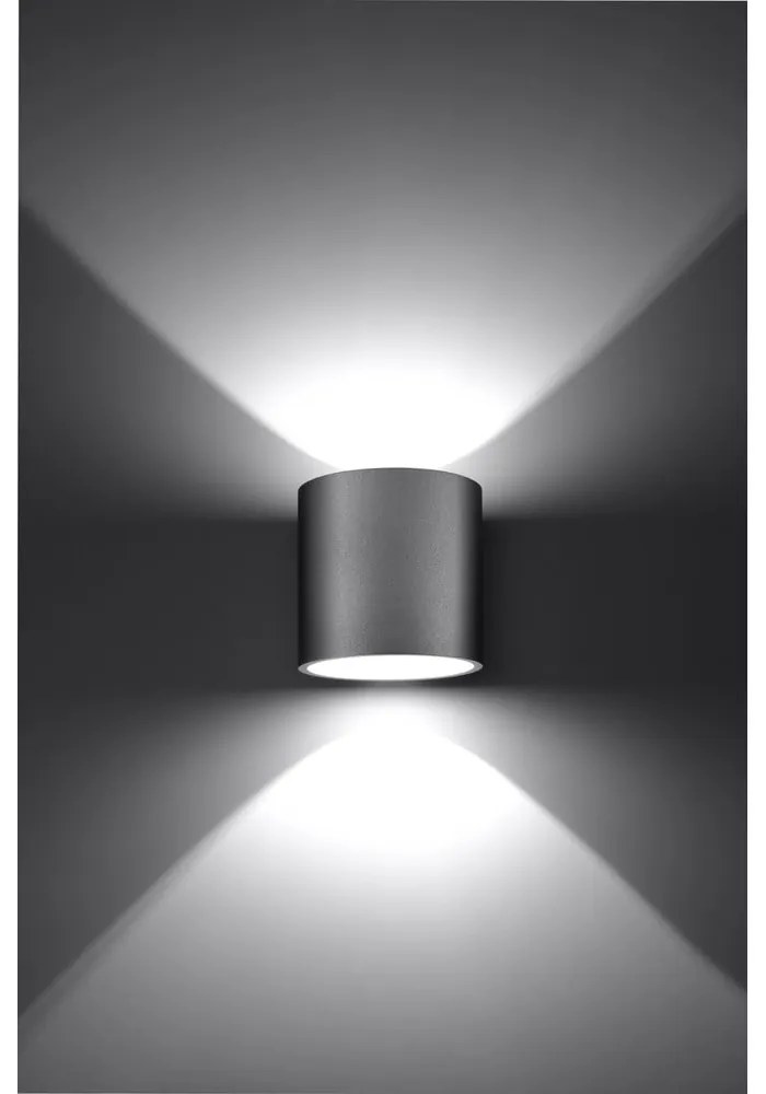 Šedé nástěnné svítidlo Nice Lamps Roda