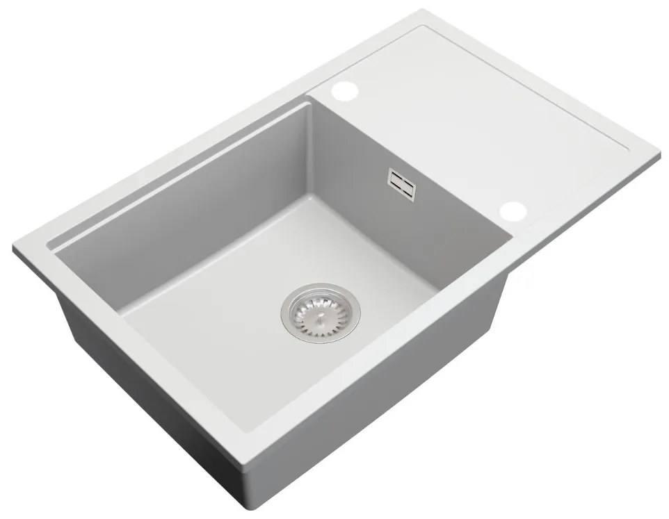 Gamma Advance 8050, 1-komorový granitový dřez 800x500x210 mm, bílá, GMA-ZLE000150