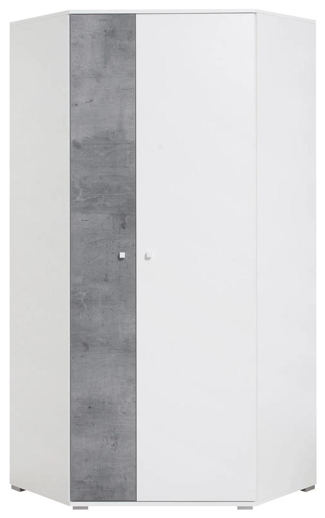 Rohová šatní skříň SIGMA SI2 Meblar 90/190/90 Barva: bily-lux-beton
