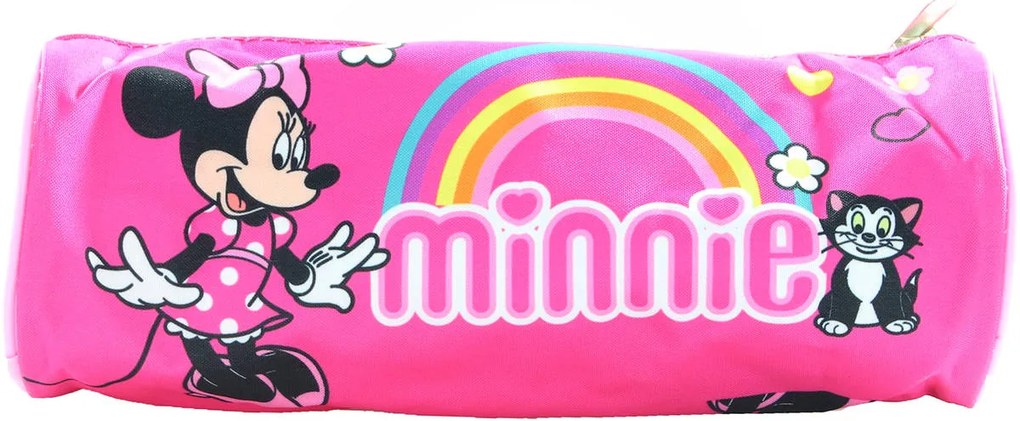 _Ostatní 1_ Penál kulatý Disney Minnie Mouse dětské růžové školní pouzdro na zip 839969