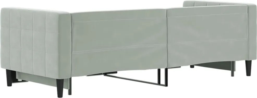 Válenda s přistýlkou světle šedá 80 x 200 cm samet 3196684