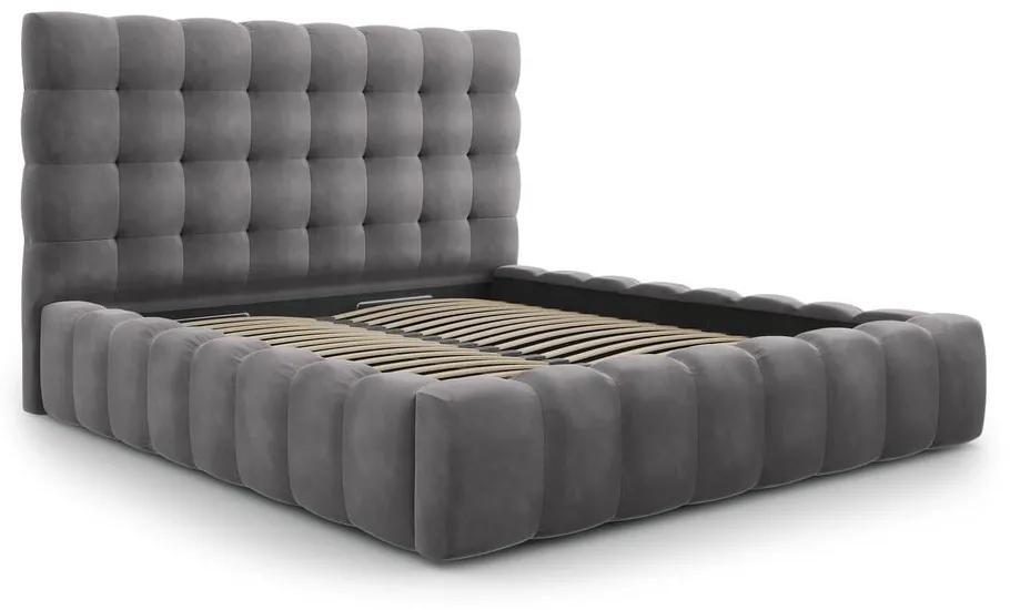 Šedá čalouněná dvoulůžková postel s úložným prostorem s roštem 180x200 cm Bali – Cosmopolitan Design