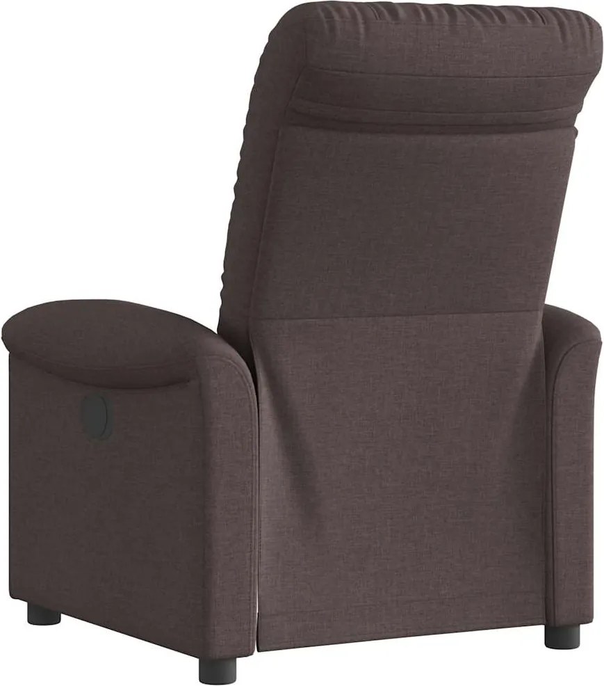 Elektrické polohovací křeslo tmavě hnědé textil 3303239