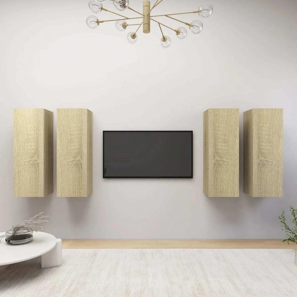 vidaXL TV skříňky 4 ks 30,5 x 30 x 90 cm kompozitní dřevo [3078951] Barva: Betonová šedá