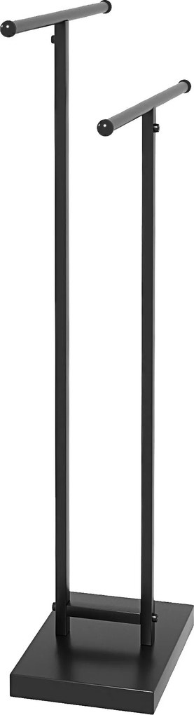 HOMCOM Volně stojící stojan na ručníky 2-podlažní, kovový držák na ručníky do koupelny, 50Š x 18,5H x 85V cm, černý