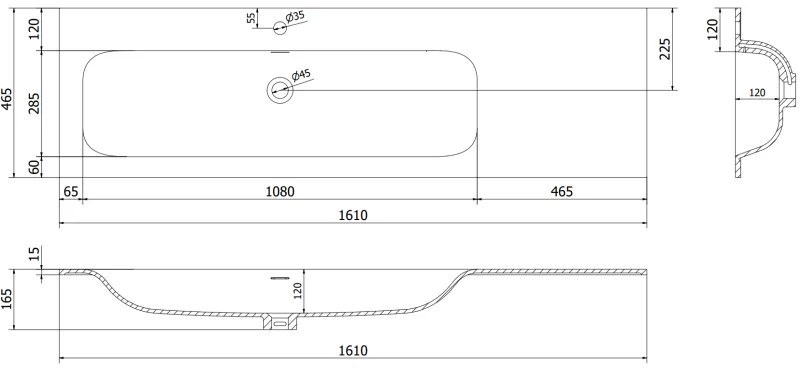 Mexen Orio, koupelnová skříňka 160 cm s umyvadlem Vela vlevo, 1S, 1D, bílá lesklá, 91A13-16047-3-BBFF00-W23L00