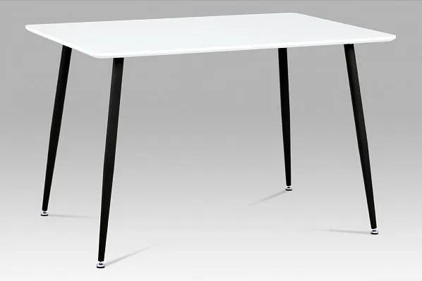 Artium  Jídelní stůl 120x80 cm, bílý mat / černý lak