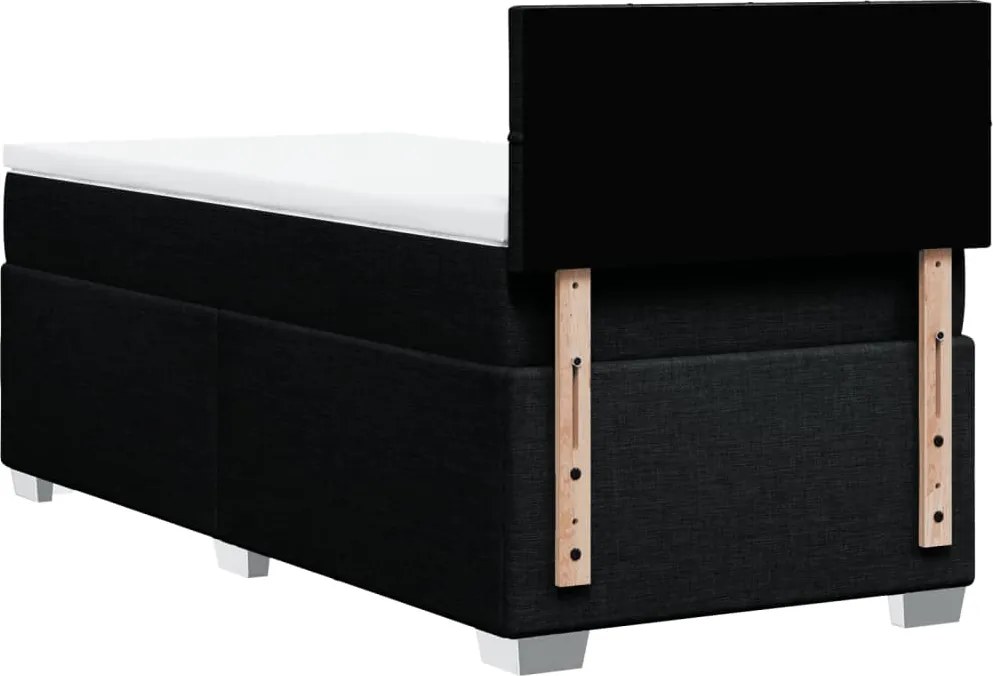 Box spring postel s matrací černá 100 x 200 cm textil 3285801