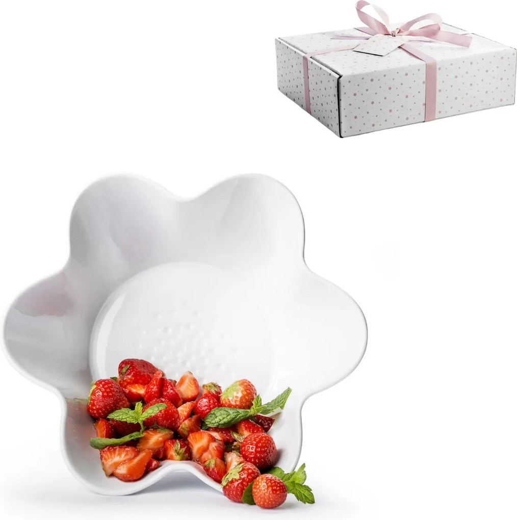 Keramická mísa PICCADILLY FLORA Ø25,5 cm, bílá
