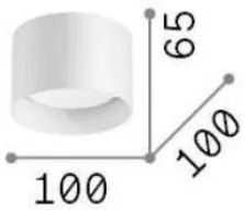 Ideal Lux Stropní přisazené svítidlo SPIKE PL1, Ø 100 mm Barva: Bílá