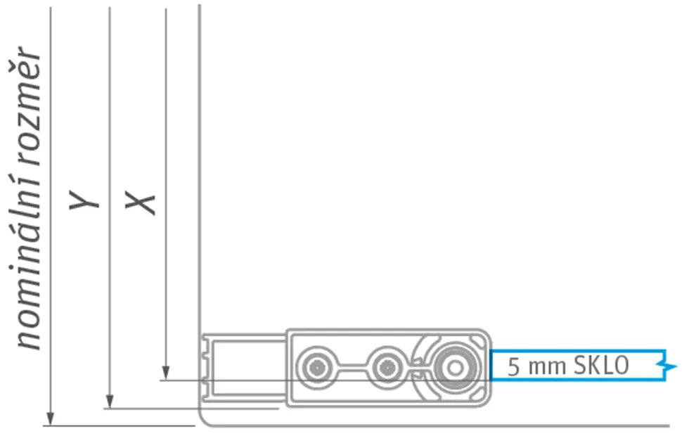 Sprchové dveře jednokřídlé LZCO1 Viz technická specifikace Transparent Brillant LYE2/900+LYE2/900 900 900 LYE2/900_LYE2/900