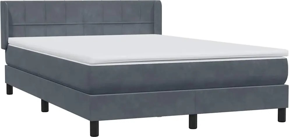 Box spring postel s matrací tmavě šedá 160x210 cm samet 3318118